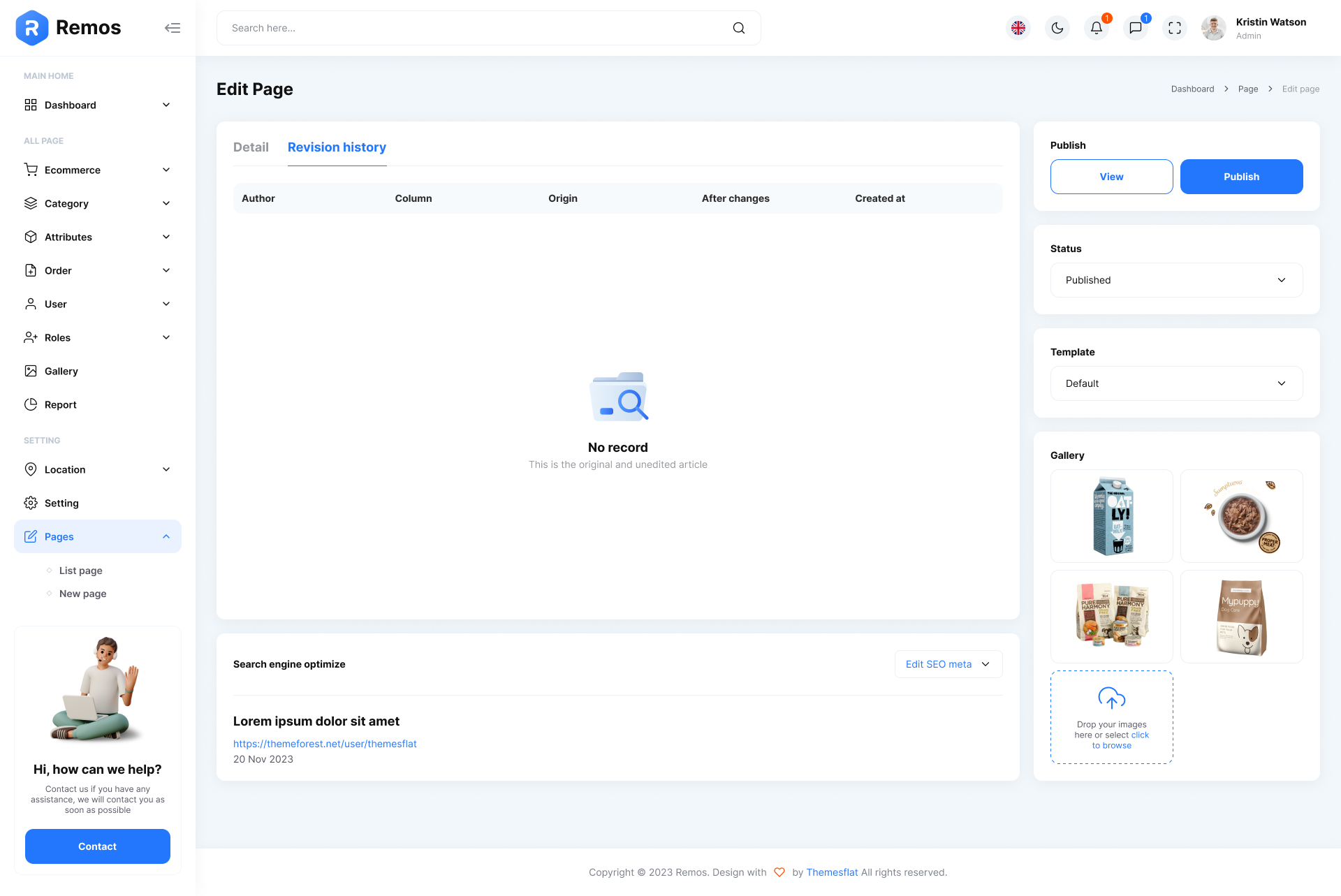 Remos eCommerce Admin Dashboard Figma Template by themesflat | ThemeForest